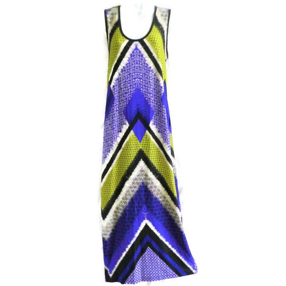 Vintage | Dresses | Vintage Aa Studio Dress Maxi Tank Geo Stretch L ...